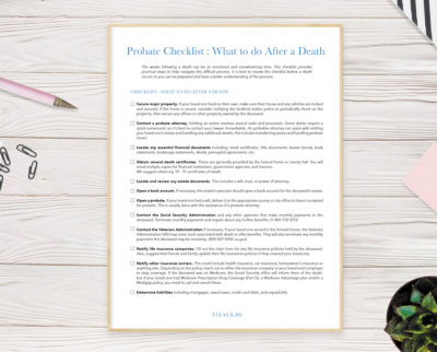 Probate Checklist: What to do After a Death | Atlas Law